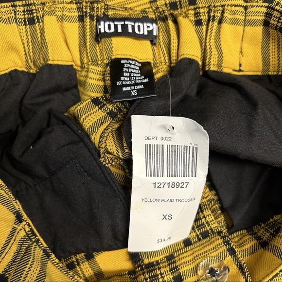 Hot Topic | Pants & Jumpsuits | Nwt Hot Topic Yellow Black Plaid Pants ...